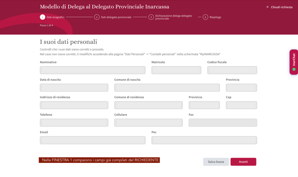 INARCASSA – Procedura per creare DELEGA al DELEGATO INARCASSA – Ordine ...